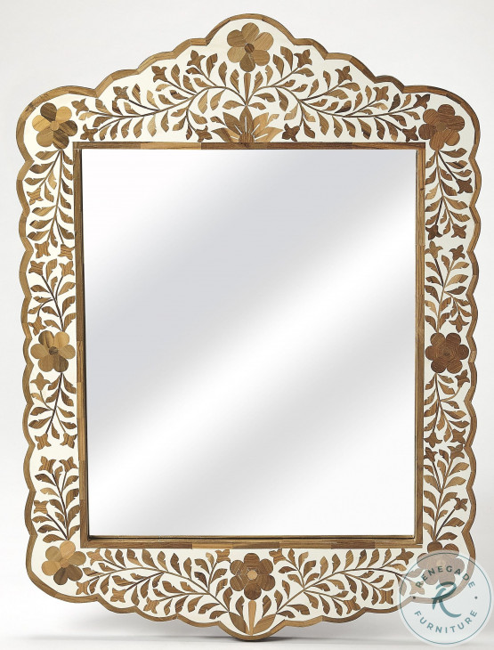 Vivienne Wood and Bone Inlay Wall Mirror from Butler | Coleman Furniture