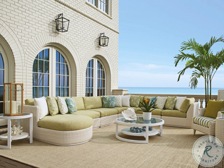 Ocean Breeze Promenade White Outdoor Round Cocktail Table From Tommy ...