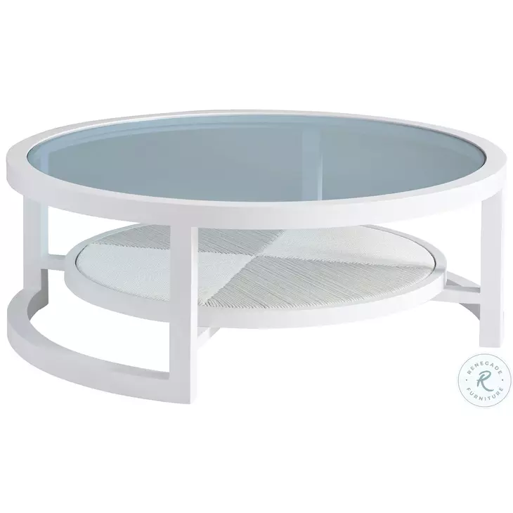 Ocean Breeze Promenade White Outdoor Round Cocktail Table From Tommy ...