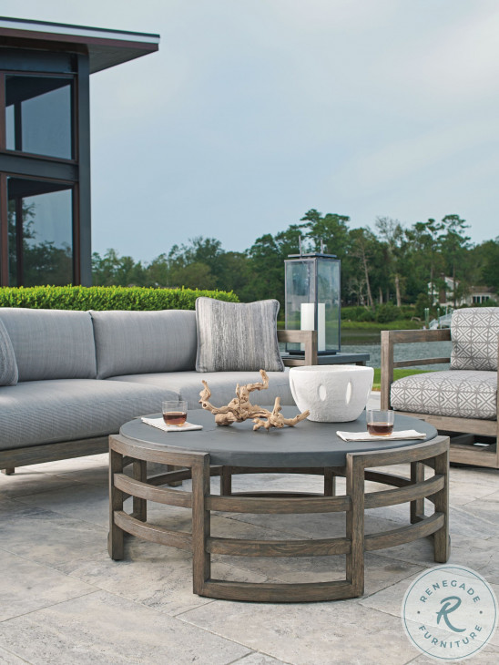 La Jolla Brown Outdoor Round Cocktail Table From Tommy Bahama | Coleman ...