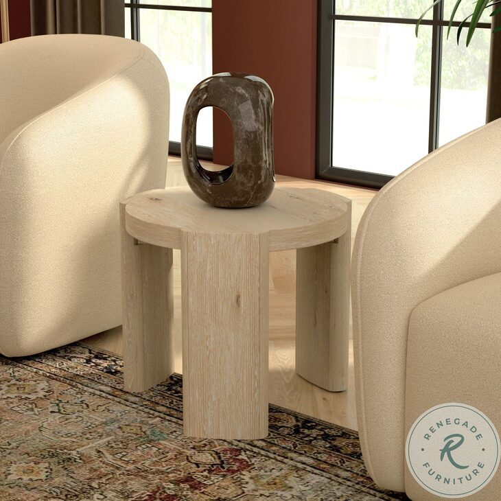 Sloane Driftwood 20" Round End Table From Alpine | Coleman Furniture