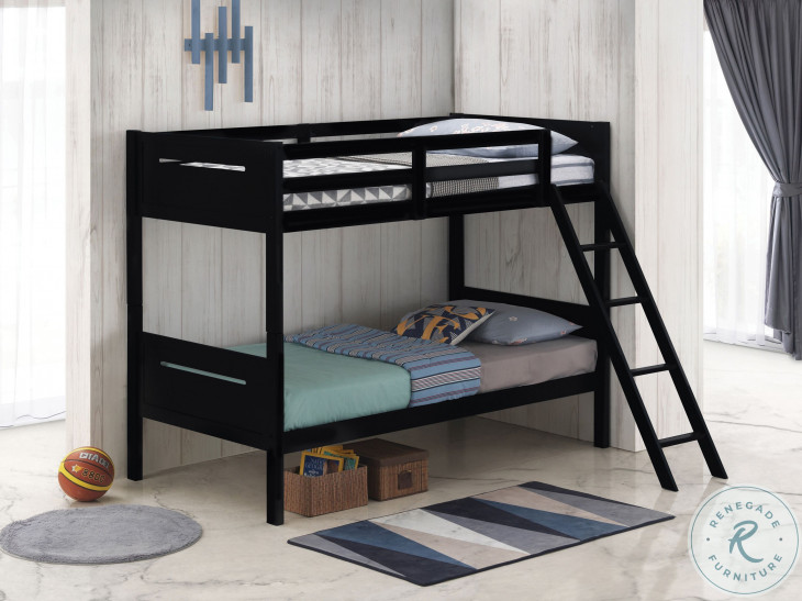Littleton Black Twin Over Twin Bunk Bed from Coaster Furniture ...