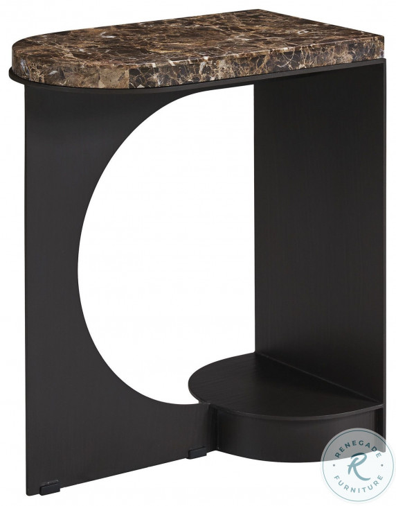 Zanzibar Dark Emperador And Black Novella Side Table From Lexington ...
