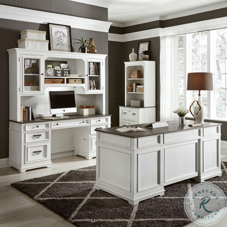 Allyson Park Wirebrushed White Bunching Lateral File Cabinet from ...