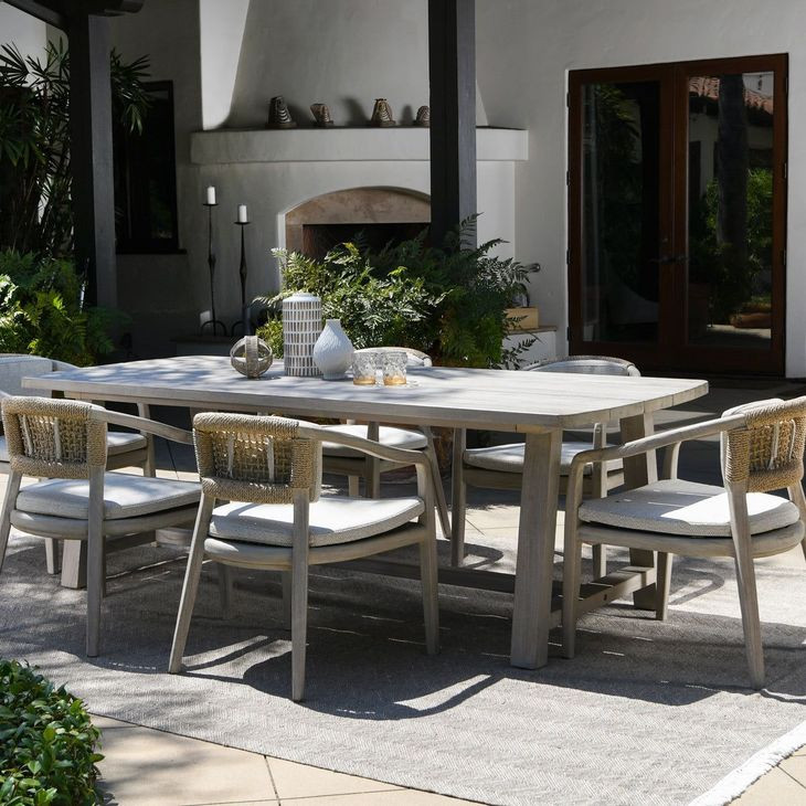 Agnes Gray 95" Rectangular Outdoor Dining Table From Classic Home ...