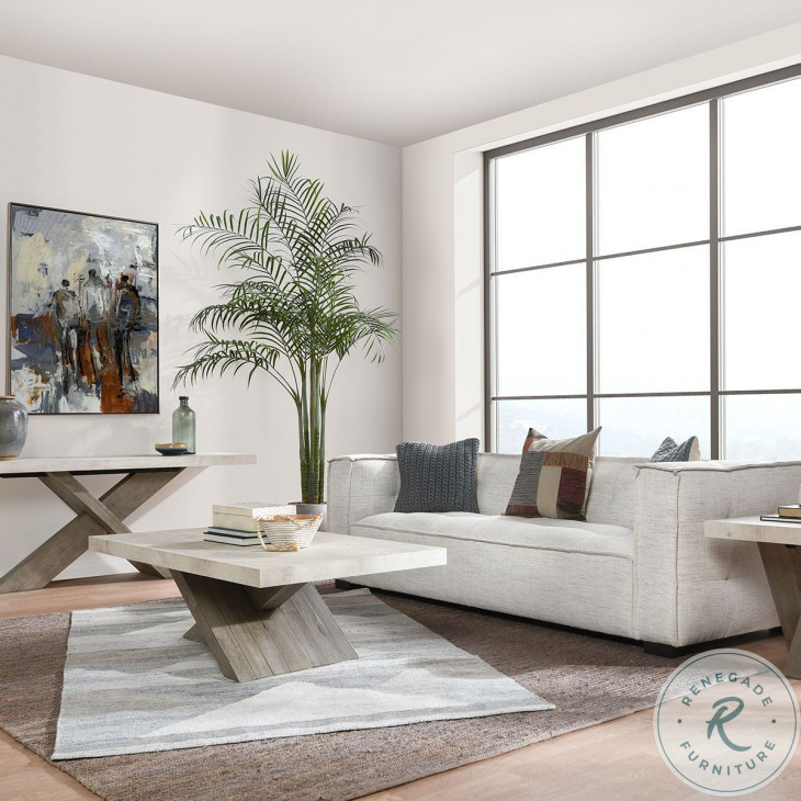 Durant White and Brown Coffee Table from Classic Home | Coleman Furniture