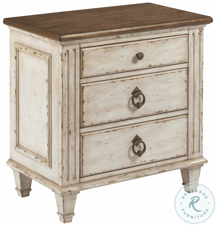 Parchment white nightstand store