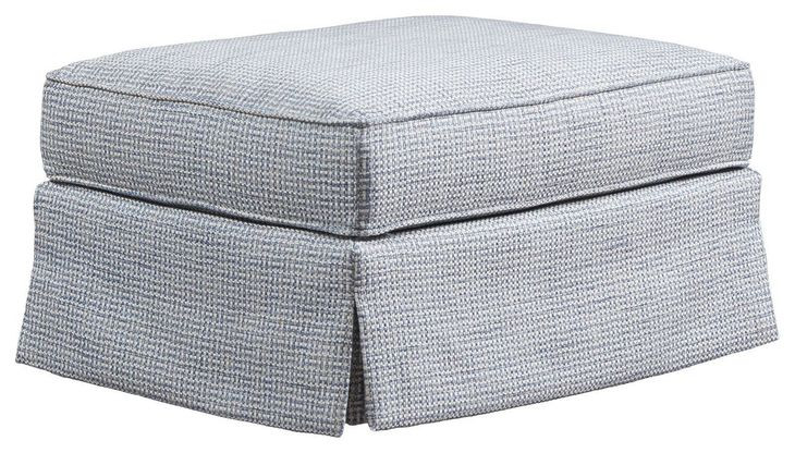 Beach Blue Upholstered Club Ottoman from Barclay Butera | Coleman Furniture