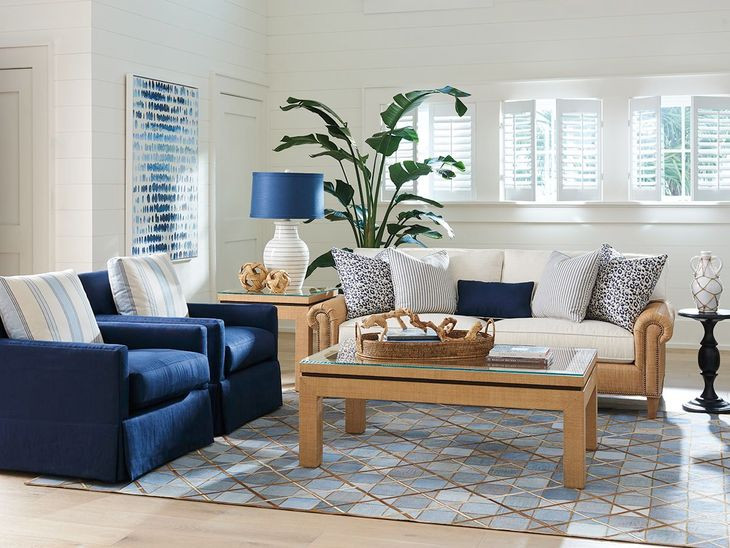 Harlow Blue Upholstered Chair from Barclay Butera | Coleman Furniture