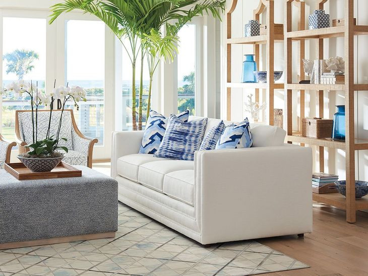 Clayton Blue Upholstered Cocktail Ottoman from Barclay Butera | Coleman ...