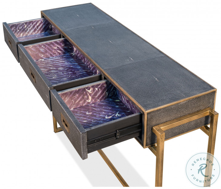 Shagreen Gold and Gray Console Table from Sarreid | Coleman Furniture