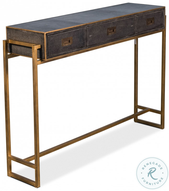 Shagreen Gold and Gray Console Table from Sarreid | Coleman Furniture