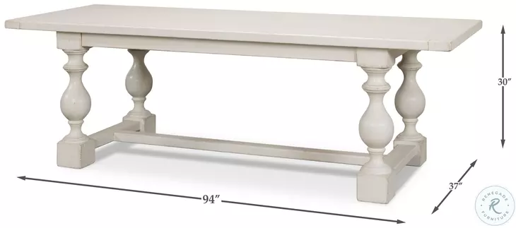 Owen Antique White Dining Table From Sarreid | Coleman Furniture