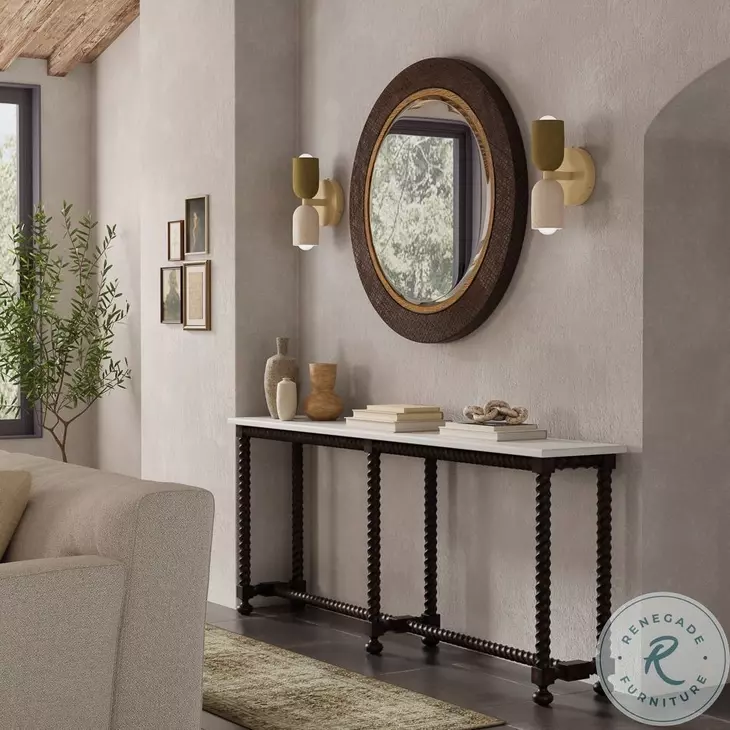 Barley Brown And White Marble Console Table From Sarreid | Coleman ...