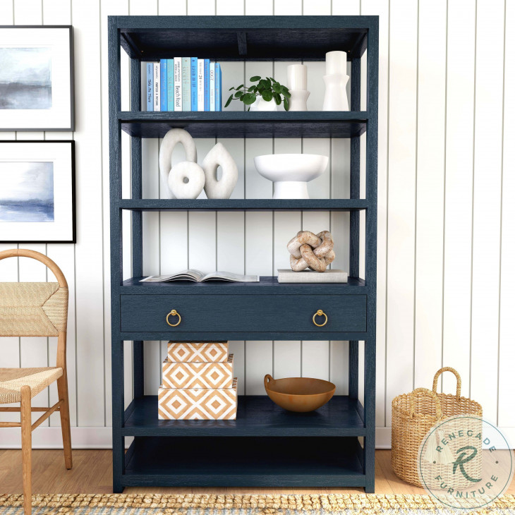 Lark Navy Blue Bookshelf from Butler | Coleman Furniture