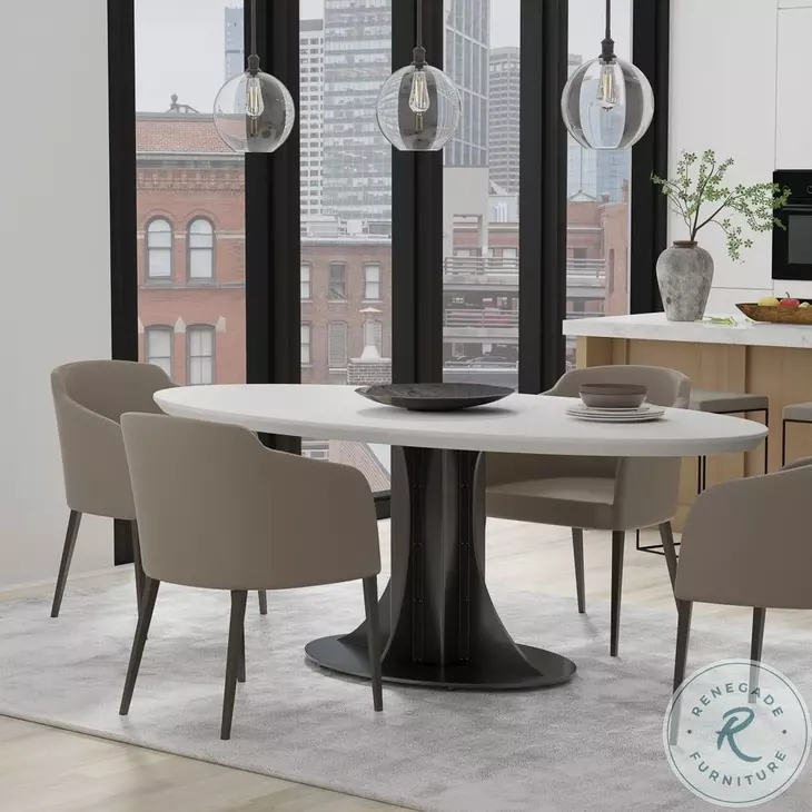 Aminah White And Gunmetal Dining Table From Sarreid | Coleman Furniture