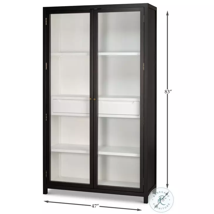 Walker Black Bookcase From Sarreid | Coleman Furniture