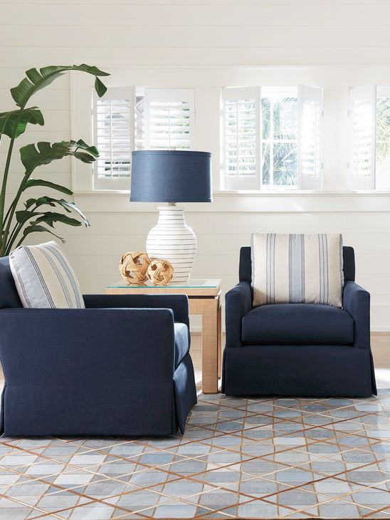 Harlow Blue Upholstered Chair from Barclay Butera | Coleman Furniture
