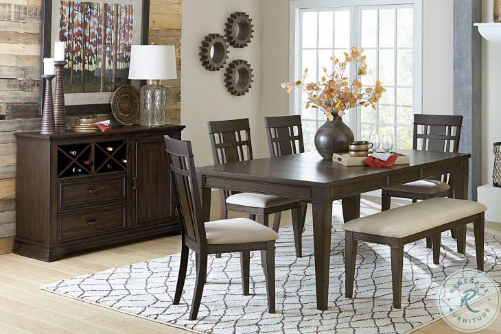 Makah Dark Brown Natural Tone Extendable Dining Room Set from ...