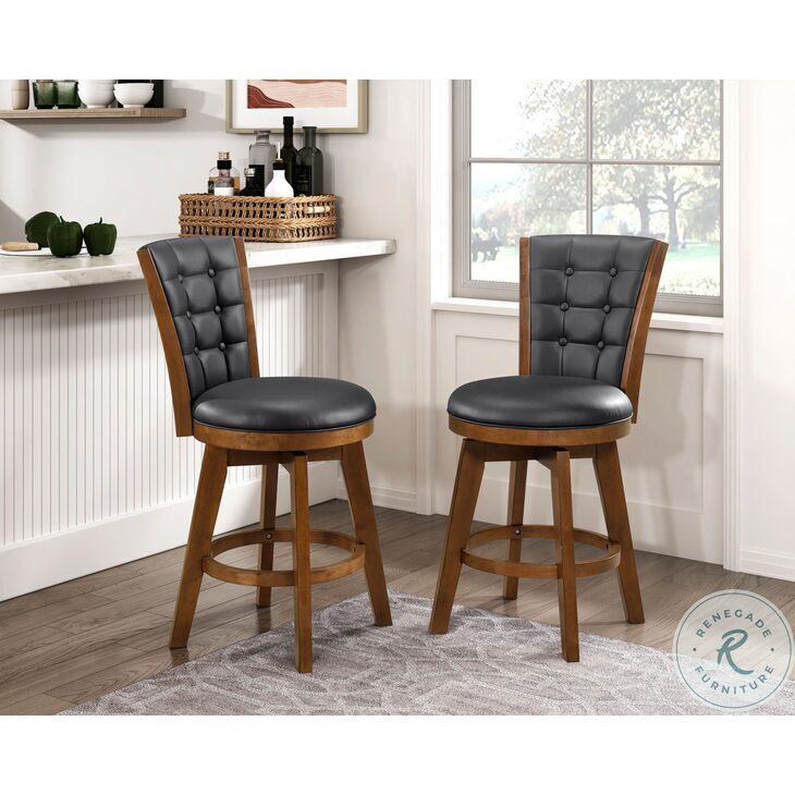 Medford Chestnut Swivel Counter Height Chair Set of 2 From Homelegance ...