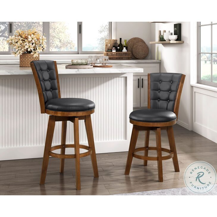 Medford Chestnut Swivel Pub Chair Set of 2 From Homelegance | Coleman ...