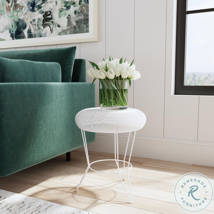 Allen Distressed White Decorative Wire Accent Table Accent Table From Butler | Coleman Furniture