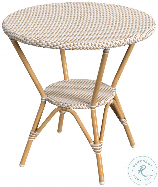 Tobias Beige and White Rattan Round Dining Table From Butler | Coleman ...