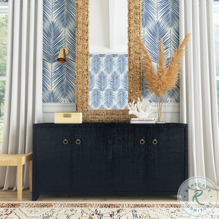Bar Harbor Navy Blue Raffia 4 Door Sideboard From Butler | Coleman ...