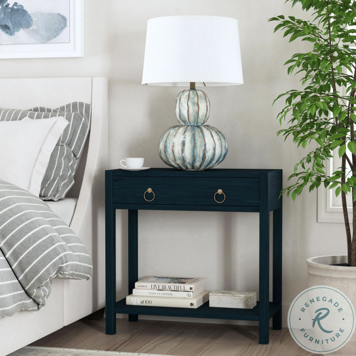 Lark Navy Blue 1 Drawer Nightstand From Butler | Coleman Furniture