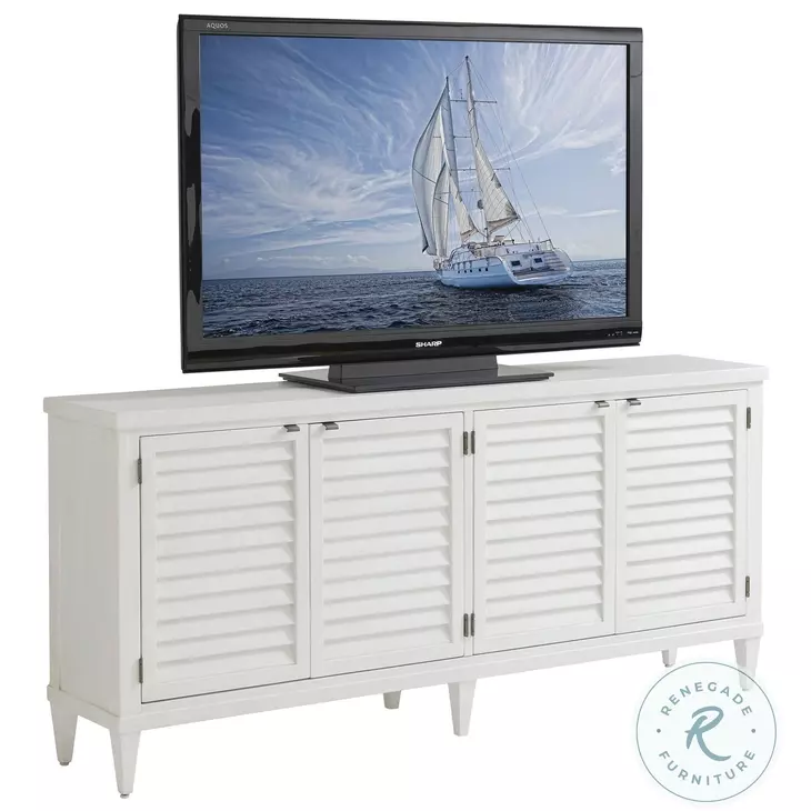 Ocean Breeze Shell White Lantern Bay TV Stand