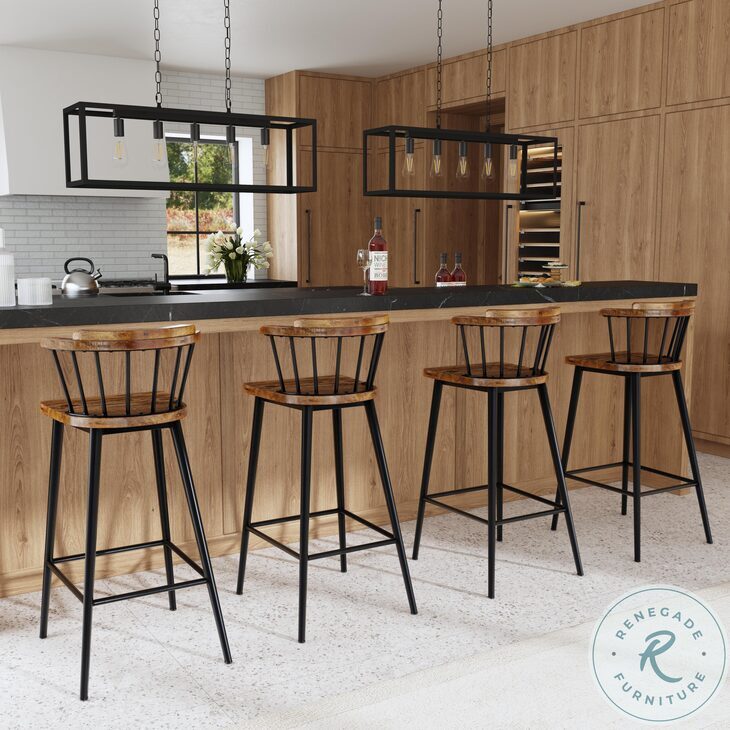 Merrick Natural Wood and Iron Spindle Bar Stool From Butler | Coleman ...