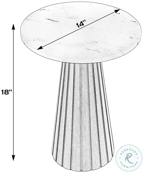 Dara White and Brown Round Side Table From Butler | Coleman Furniture