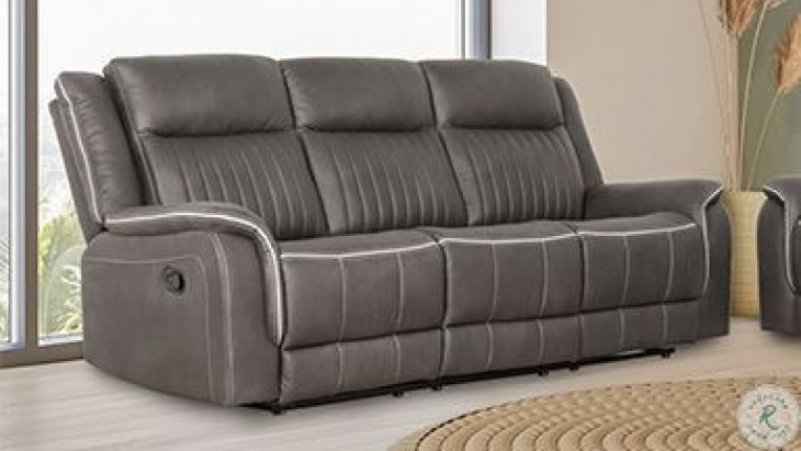 Enzo Gray Dual Reclining Sofa From New Classic | Coleman Furniture