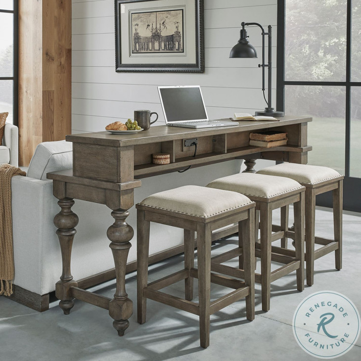 Americana Farmhouse Dusty Taupe Console Bar Table From Liberty | Home ...