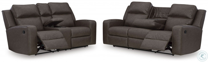 Lavenhorne Granite Reclining Sofa with Drop Down Table From Ashley ...