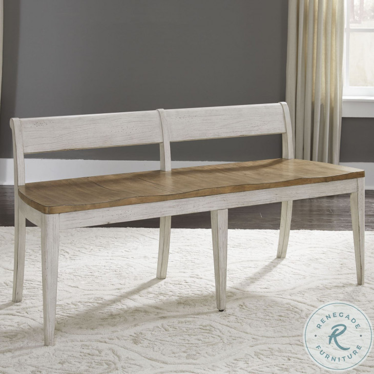 Farmhouse Reimagined Antique White Bench from Liberty | Coleman Furniture
