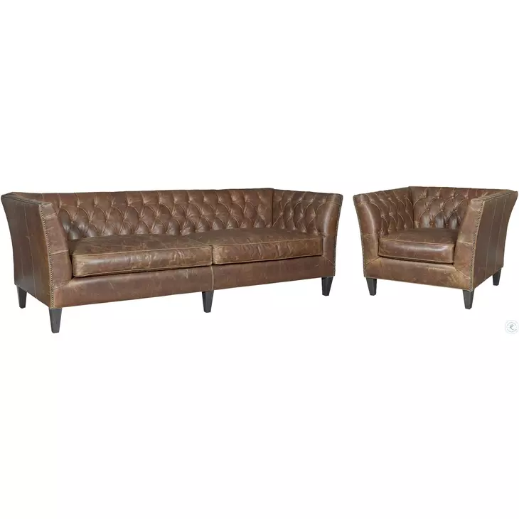 Postscript Duncan Chestnut Leather Chair | HomeGalleryStores.com ...