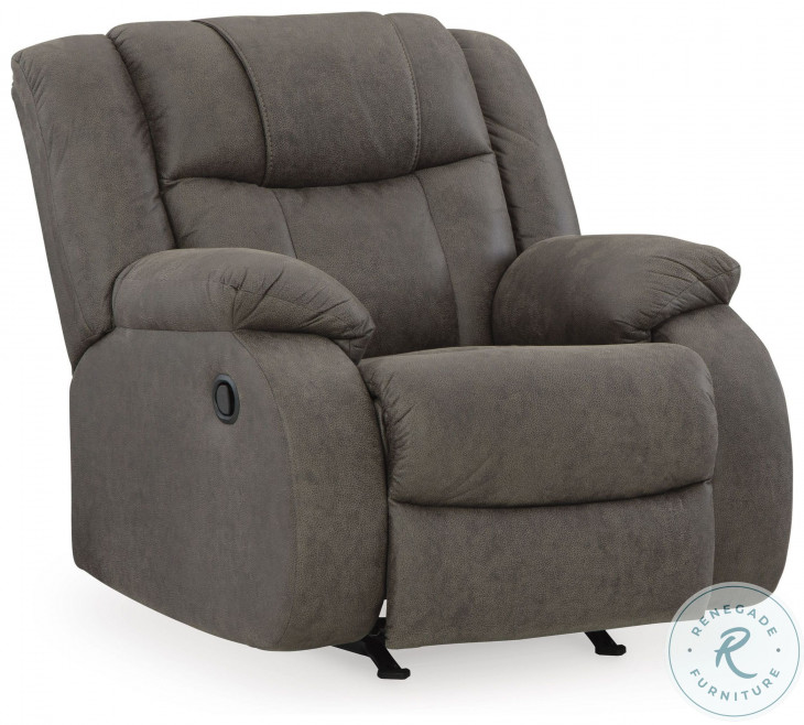 First Base Gunmetal Rocker Recliner From Ashley Furniture | Coleman ...