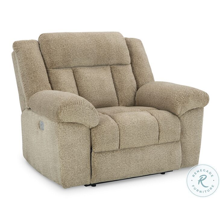 Tip Off Wheat Power Recliner with Adjustable Headrest From Ashley ...