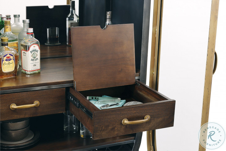 Boilermaker Gold And Black Bar Cabinet | HomeGalleryStores.com | 695286