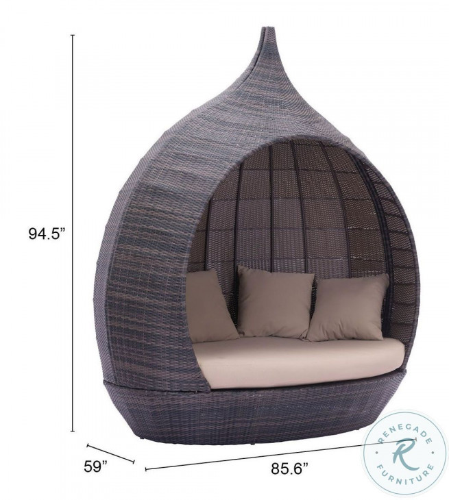 Zuo Martinique Beach Daybed Brown Beige