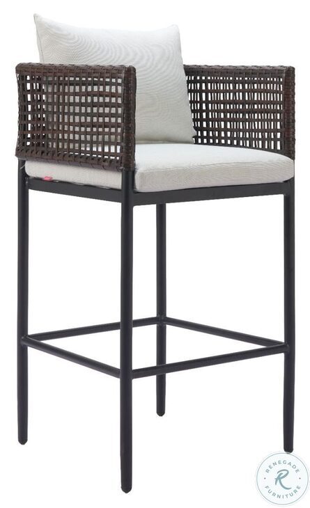Palm Paradise Gray Outdoor Bar Stool From Zuo | Coleman Furniture