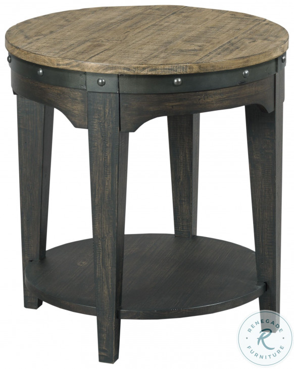 Plank Road Charcoal Artisans Round End Table from Kincaid | Coleman ...