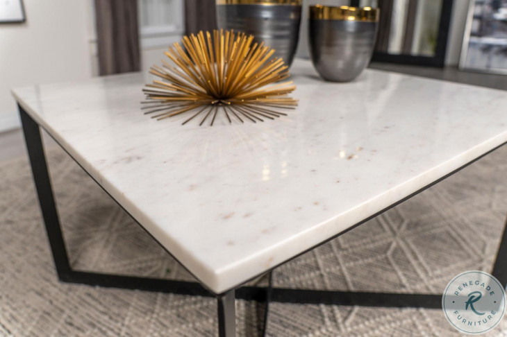 Tobin White And Black Coffee Table From Coaster Furniture | Coleman ...