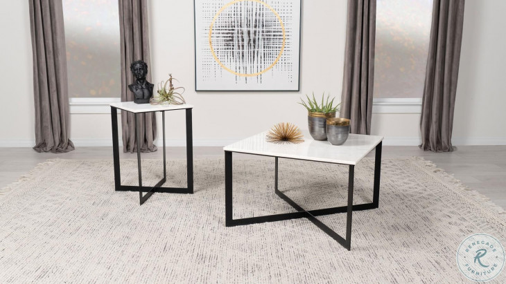 Tobin White And Black Coffee Table From Coaster Furniture | Coleman ...