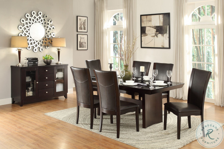 Daisy Glass Insert Top Dining Table from Homelegance (710-72TR ...