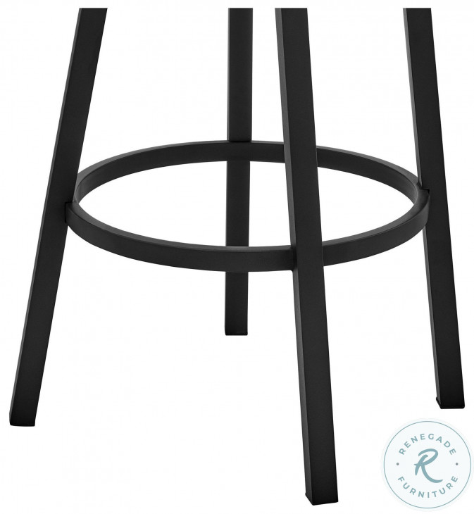 Cohen Gray Faux Leather And Black Swivel 30" Bar Stool From Armen ...