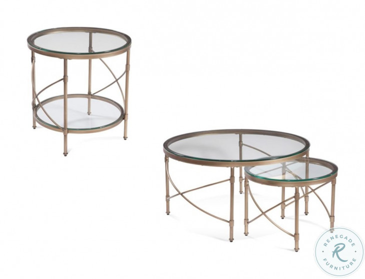 Harrison Antique Gold Round End Table from Bassett Mirror | Coleman ...