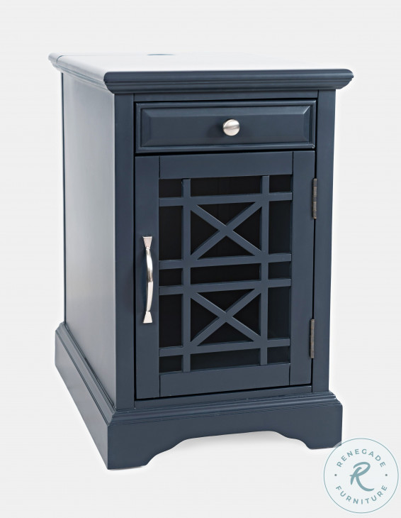 Craftsman Navy Blue Chairside Table From Jofran | Coleman Furniture