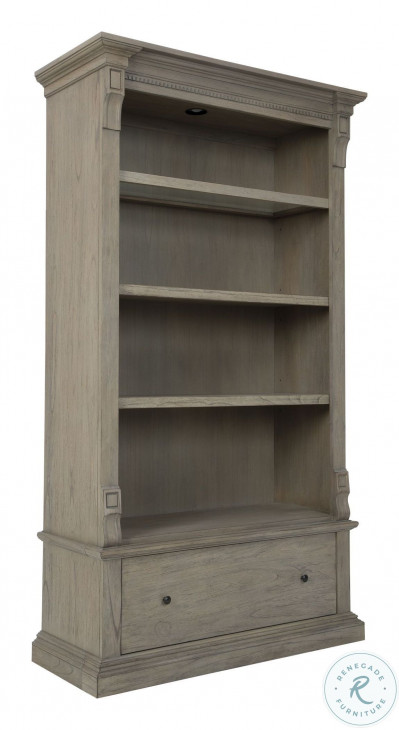 Wellington Driftwood Executive Bookcase Center From Hekman Furniture ...